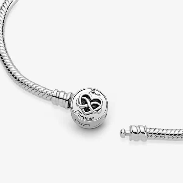 Vòng Đeo Tay Nữ Pandora Moments Heart Infinity Clasp Snake Chain ...