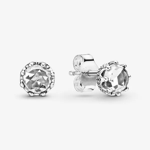 Khuyên Tai Pandora Clear Sparkling Crown Stud Earrings 298311CZ Màu Bạc ...