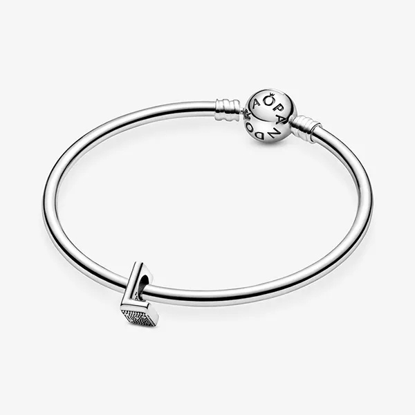 Hạt Vòng Charm Pandora Letter L Alphabet 797466 Màu Bạc | Vua Hàng Hiệu