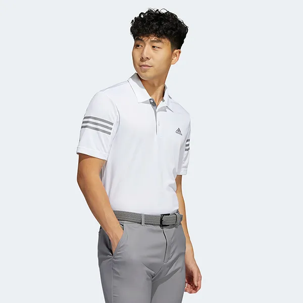 Áo Polo Adidas Golf Mens 3 Stripe HC5352 Màu Trắng Size S | Vua Hàng Hiệu