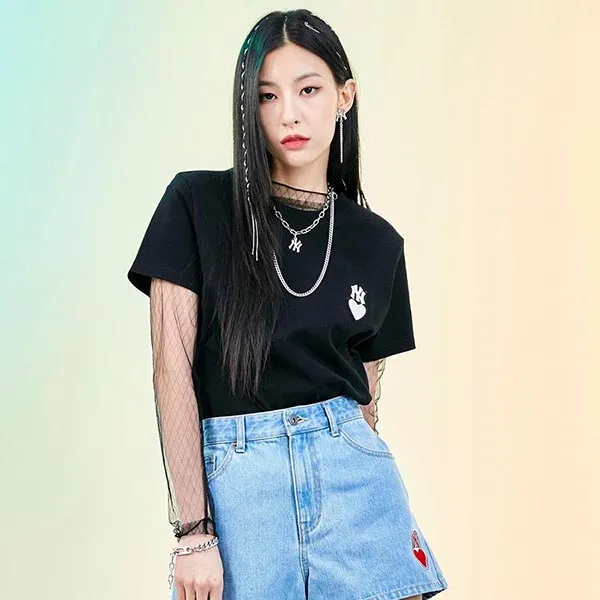 Áo Phông MLB Heart Small Logo Comfortable Fit Short Tshirt 3ATSH1023 ...