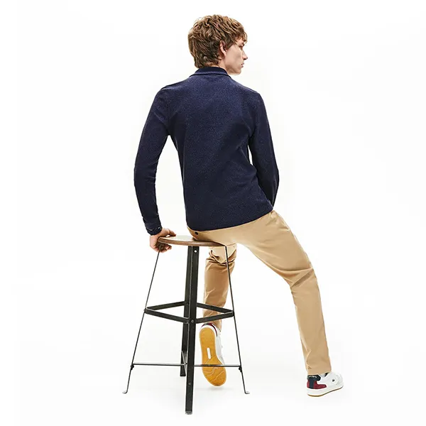 Áo Polo Dài Tay Lacoste Men's Regular Fit Heathered Piqué PH8523 4TX ...