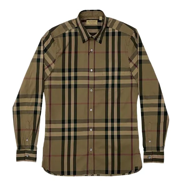Áo Sơ Mi Burberry Check Stretch Cotton 3983543 Phối Màu | Vua Hàng Hiệu