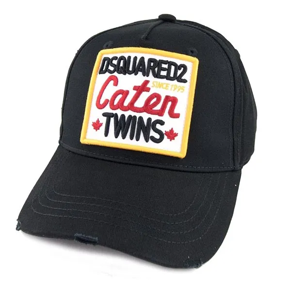 Mũ Dsquared2 Patch Caten Twins Square Embroidered Baseball Cap Màu Đen | Vua Hàng Hiệu