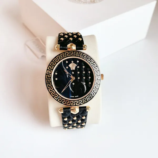 Đồng Hồ Nữ Versace Mini Vanitas Micro Analog Display Swiss Quartz Black