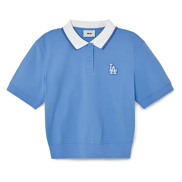 Áo Polo Nữ MLB Crop LA Dodgers 3FPQB0333-07SBS Màu Xanh Blue | Vua Hàng ...