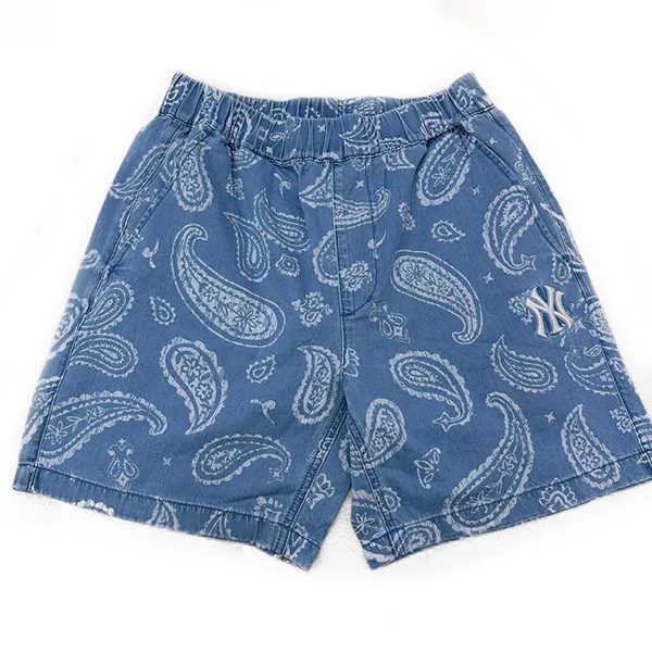 Quần Short MLB Denim Paisley 3LDPI0133-50SBL Màu Xanh | Vua Hàng Hiệu