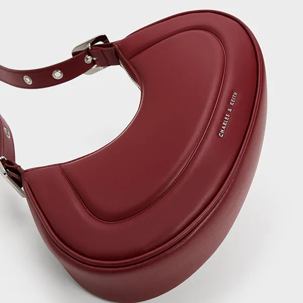 Túi Đeo Vai Nữ Charles & Keith CNK Petra Curved Shoulder Bag Red CK2 ...