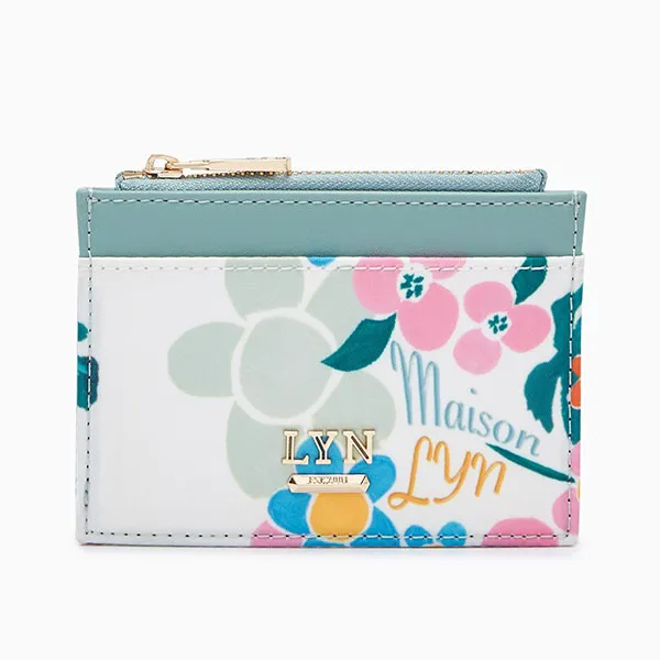 Ví Nữ Lyn Maison Des Fleurs Card Holder LL23FWF055 Màu Trắng Viền Xanh | Vua Hàng Hiệu