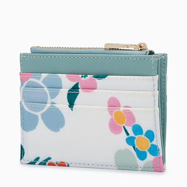 Ví Nữ Lyn Maison Des Fleurs Card Holder LL23FWF055 Màu Trắng Viền Xanh | Vua Hàng Hiệu