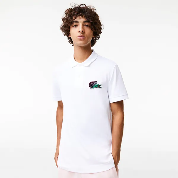 Áo Polo Nam Lacoste Organic Cotton Piqué Polo White PH1369 001 Màu Trắng Size 3 | Vua Hàng Hiệu