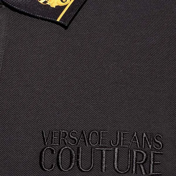 Áo Polo Nam Versace Jeans Couture Black With Logo Collar Printed Polo ...