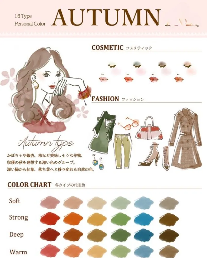Bảng màu Autumn personal color: Make up và cách phối đồ