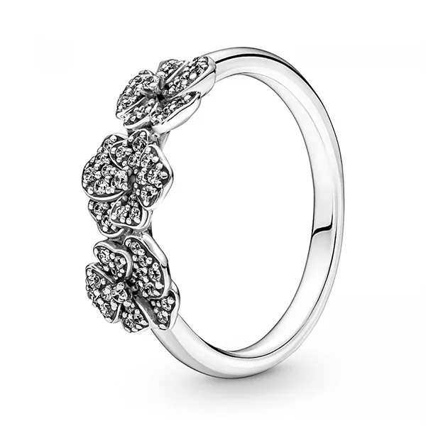 Nhẫn Nữ Pandora Ring Silver Triple Pansy Flower 190786C01 Màu Bạc Size ...