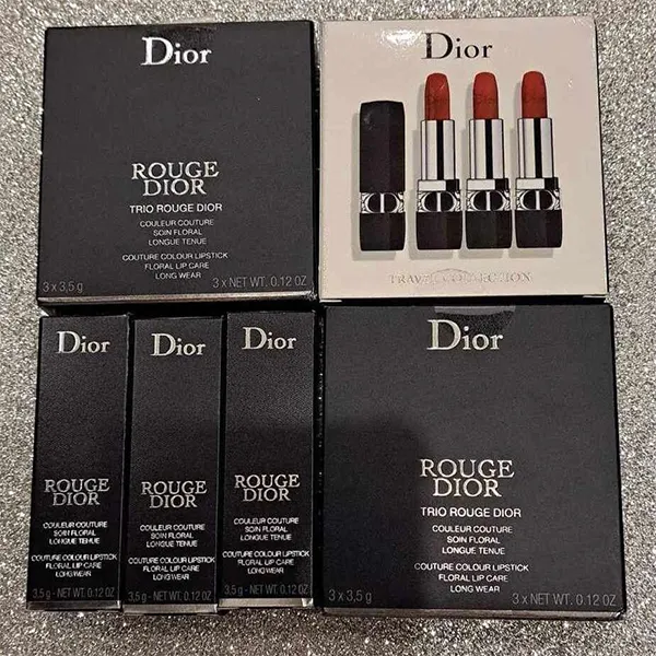 Set Son Dior Rouge Dior Lipstick Màu 999 Satin, 999 Matte, 999 Velvet ( 3 x 3.5g) | Vua Hàng Hiệu