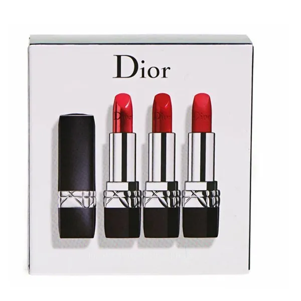 Set Son Dior Rouge Dior Lipstick Màu 999 Satin, 999 Matte, 999 Velvet ( 3 x 3.5g) | Vua Hàng Hiệu