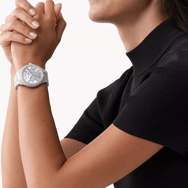 Đồng Hồ Nữ Michael Kors Oversized Camille Pavé Silver-Tone Watch MK6957 ...