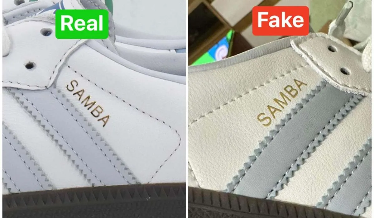 Cách phân biệt giày Adidas Samba thật giả check legit chuẩn nhất