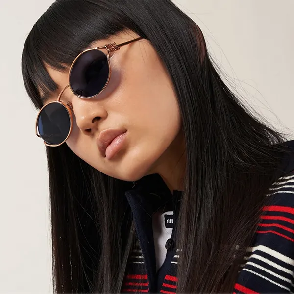 Kính Mát Nữ Miu Miu Logo Collection Sunglasses SMU52Y EZVF F01V1 C Màu Xanh Blue | Vua Hàng Hiệu