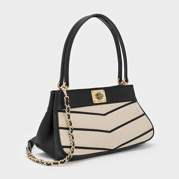 Túi Xách Nữ Charles & Keith CNK Eleni Canvas Chevron Shoulder Bag Multi ...