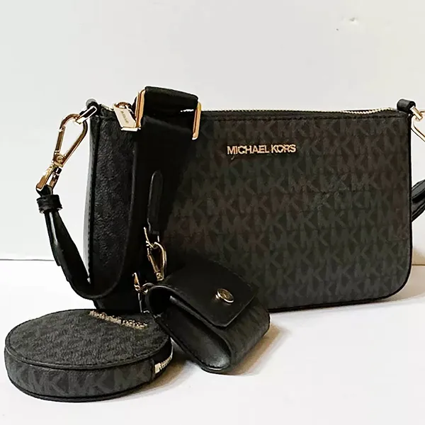 Túi Đeo Chéo Nữ Michael Kors MK Jet Set Travel Small Logo Shoulder Bag With Pouches Màu Đen ...