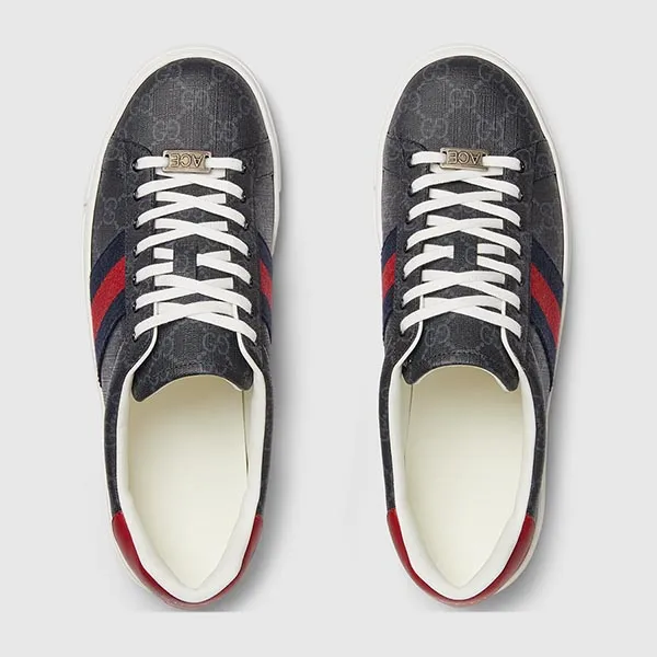 Giày Sneaker Nam Gucci ACE Metal Tag Red And Blue Web ‎760775 FACMZ ...