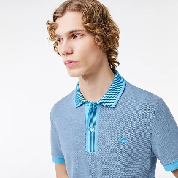 Áo Polo Nam Lacoste Regular Fit Caviar Piqué PH7359-IPK Màu Xanh Blue ...