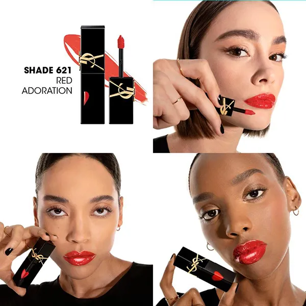 Son Kem Yves Saint Laurent YSL The Inks Vinyl Cream 621 Red Adoration ...