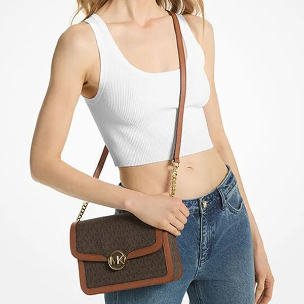 Túi Đeo Chéo Nữ Michael Kors MK Leida Medium Signature Logo Shoulder ...