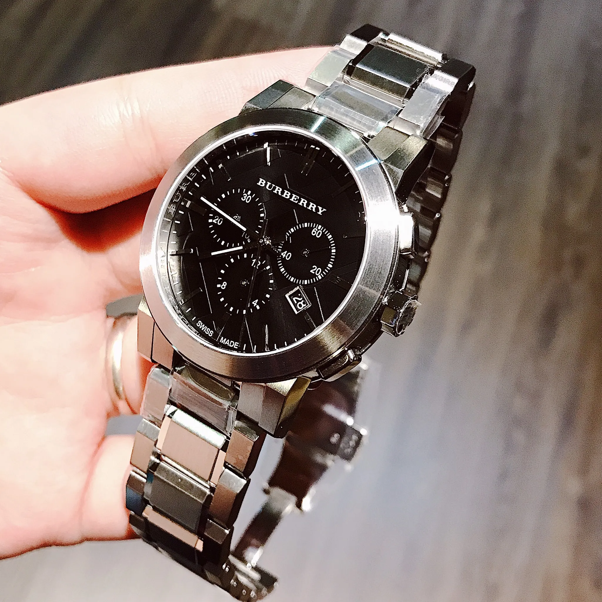 Mua Đồng Hồ Burberry Black Dial Chronograph Stainless Steel Men's Watch ...