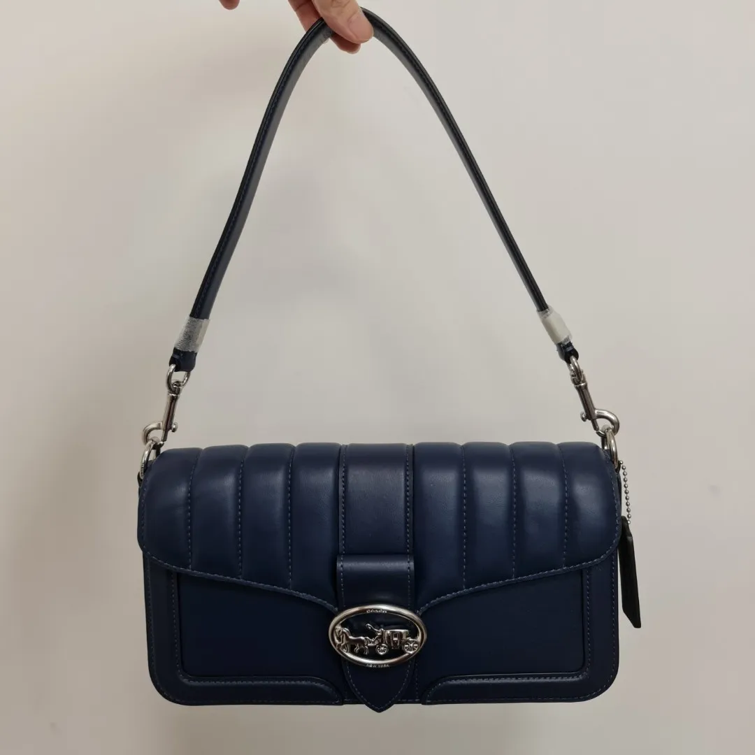 Mua Túi Xách Coach Georgie Shoulder Bag Linear Màu Xanh Navy - Coach ...