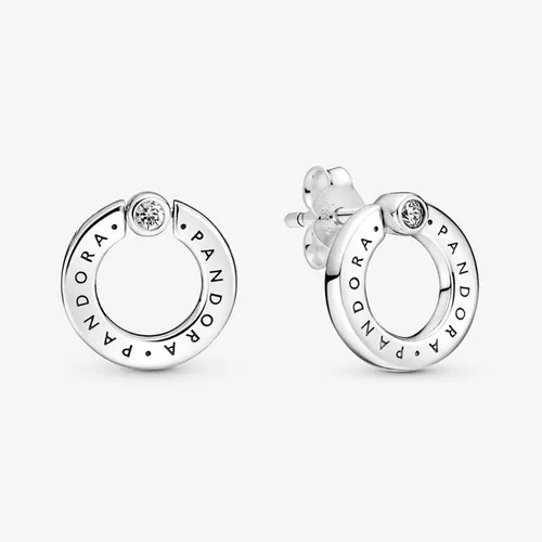 Mua Khuyên Tai Pandora Pavé & Logo Circle Reversible Stud Earrings ...