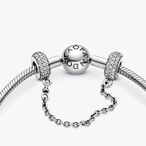 Mua Hạt Vòng Charm Pandora Sparkling Pavé Safety Chain Charm 791736CZ ...