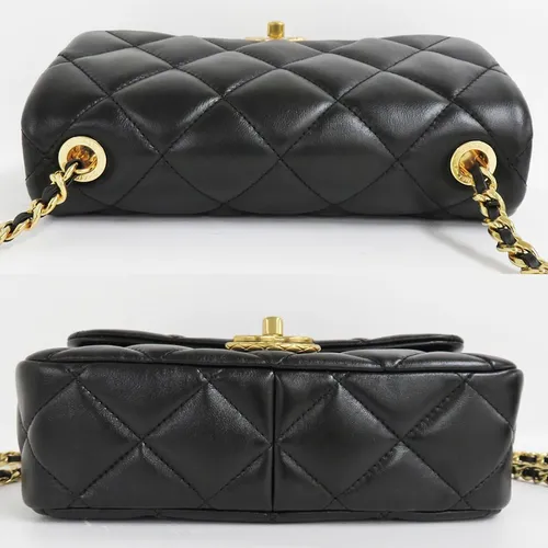 Mua Túi Đeo Chéo Chanel Mini Flap Bag Lambskin Black Gold Hardware ...