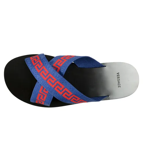 Mua Dép Versace Men's Canvas Nastro Greca Flip Flops Sandals Shoes Màu ...