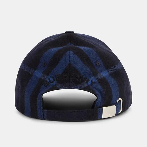 Mua Mũ Burberry Check Wool Cashmere Baseball Cap Màu Xanh - Burberry ...