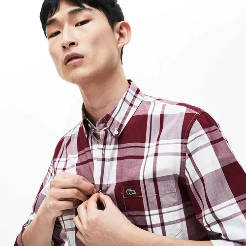 Mua Áo Sơ Mi Lacoste Slim Fit CH5142 Y42 Màu Đỏ Kẻ Trắng Size S ...