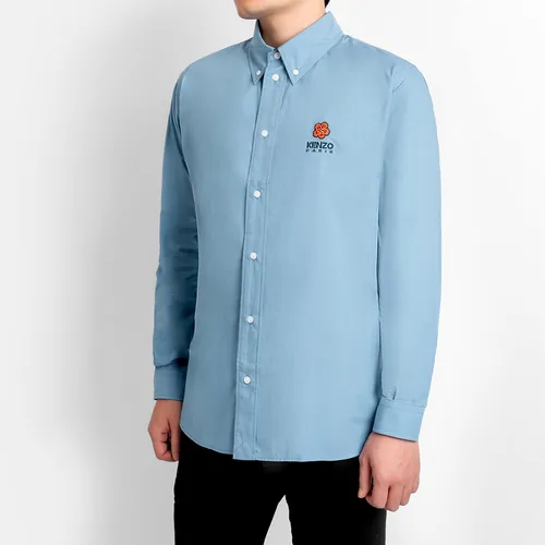 Mua Áo Sơ Mi Nam Kenzo Cyan Blue Logo Boke Flower Crest - FD55CH4109LH ...