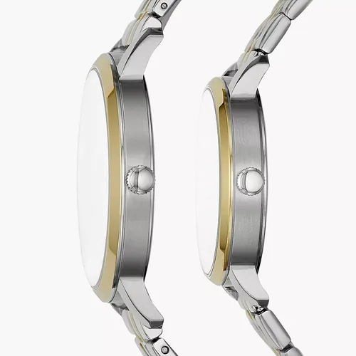 Mua Đồng Hồ Đôi Fossil Lux Luther Three-Hand Two-Tone Stainless Steel ...