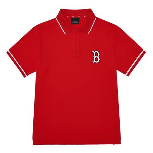 Áo Polo MLB Logo Basic Overfit Collar Short Sleeve Boston Red Sox ...