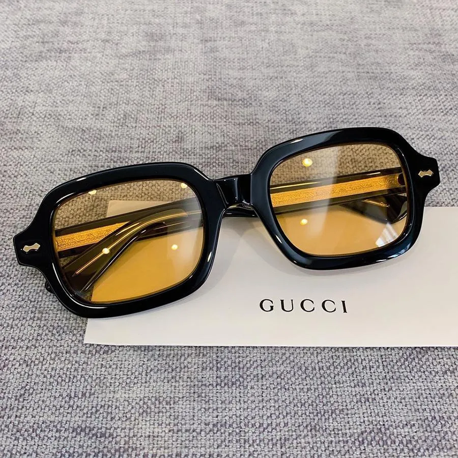 Kính Mát Gucci Lkm 450 Gọng Đen Tròng Vàng Vua Hàng Hiệu