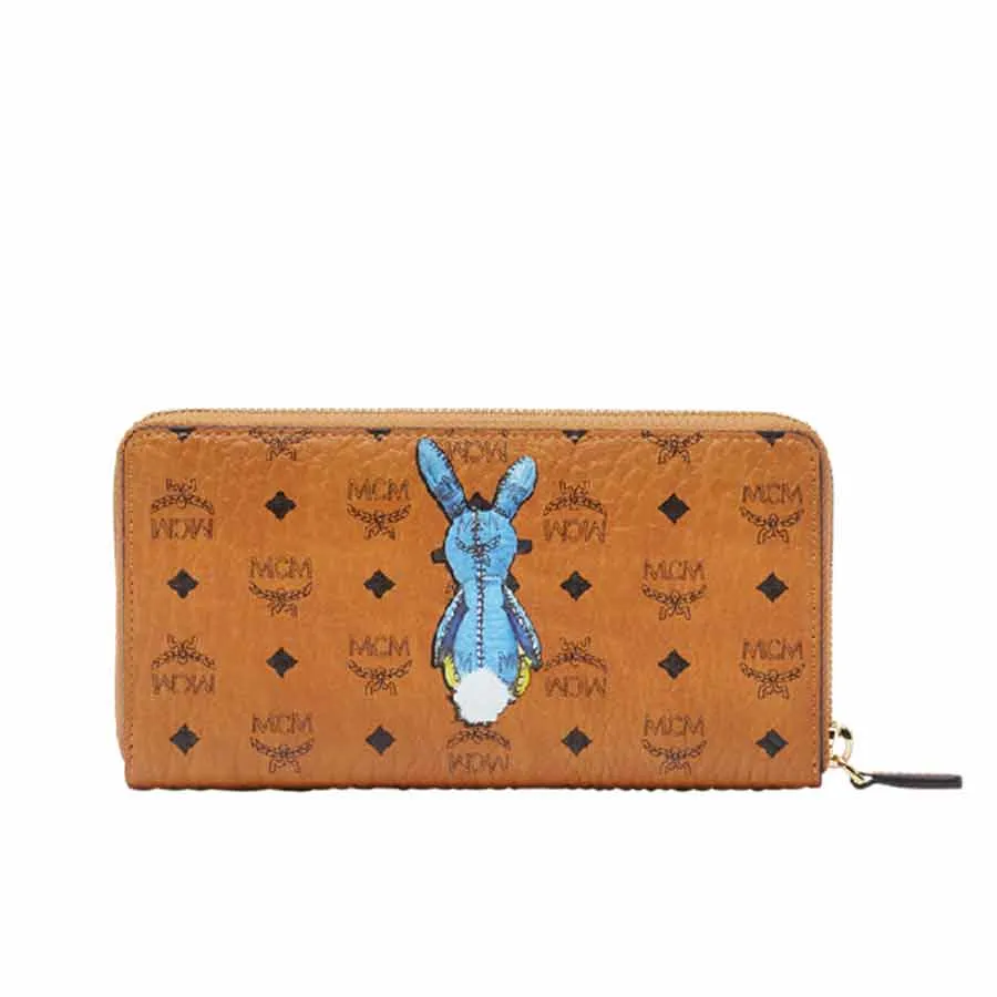 Ví MCM Rabbit Zip Around Wallet In Visetos In Co Màu Nâu | Vua Hàng Hiệu
