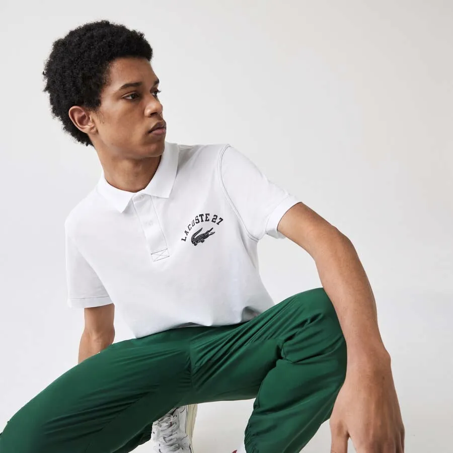 Mua Áo Polo Lacoste Men's Regular Fit Lettered Ultra-Light YH0028-001 Knit Polo Shirt Màu Trắng ...