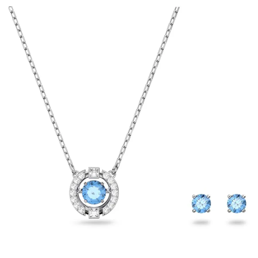 Set Dây Chuyền Khuyên Tai Swarovski Sparkling Dance Setround, Blue ...
