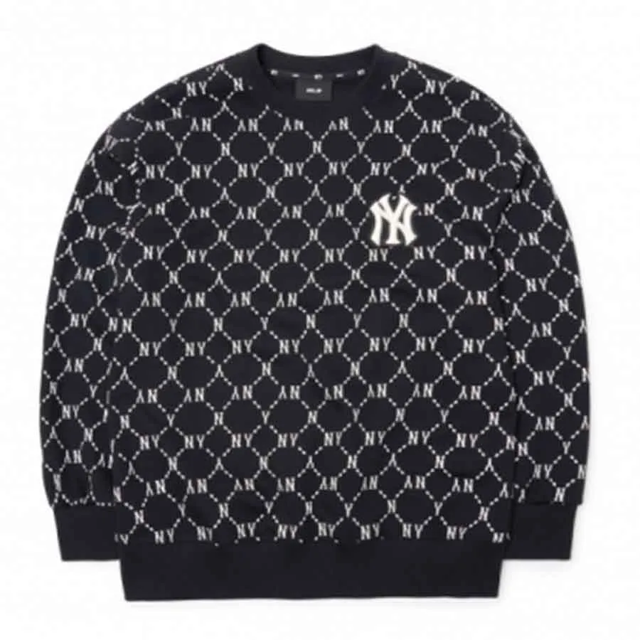 Áo Nỉ Sweater MLB Monogram Diamond All Over Overfit Sweatshirt New York ...