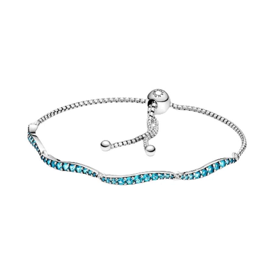 Vòng Đeo Tay Nữ Pandora Blue Wavy Slider Bracelet 599375C01 Màu Bạc ...