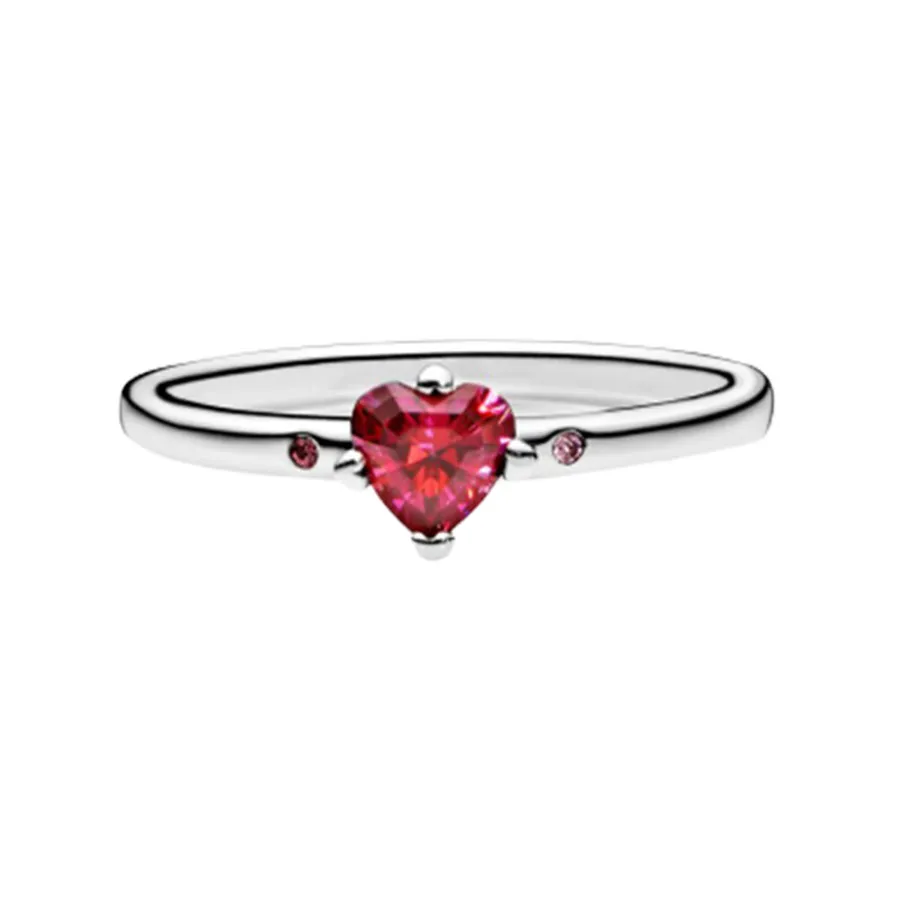 Nhẫn Nữ Pandora Sparkling Red Heart Ring Màu Bạc Size 50 | Vua Hàng Hiệu