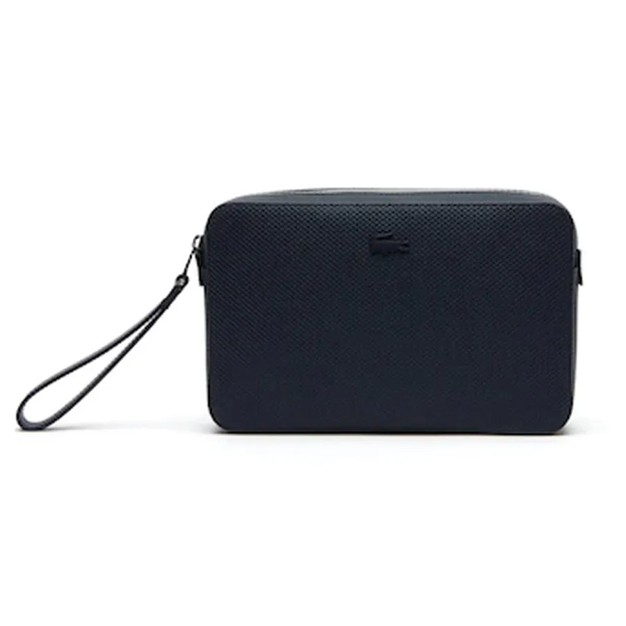 Túi Lacoste Men's Chantaco Piqué Leather Zip Pouch Navy | Vua Hàng Hiệu