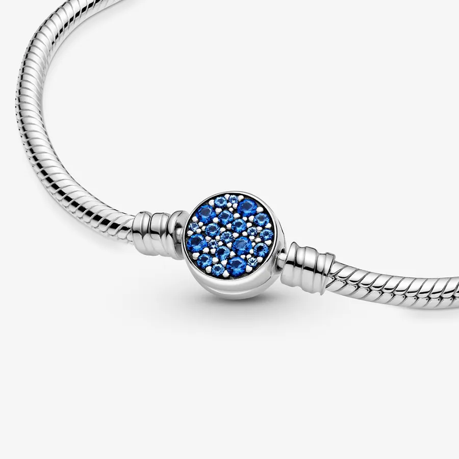 Mua Vòng Đeo Tay Nữ Pandora Moments Sparkling Blue Disc Clasp Snake ...