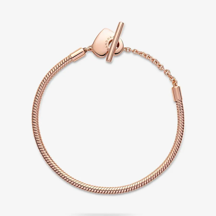 Mua Vòng Đeo Tay Pandora Moments Heart T-Bar Snake Chain Bracelet ...